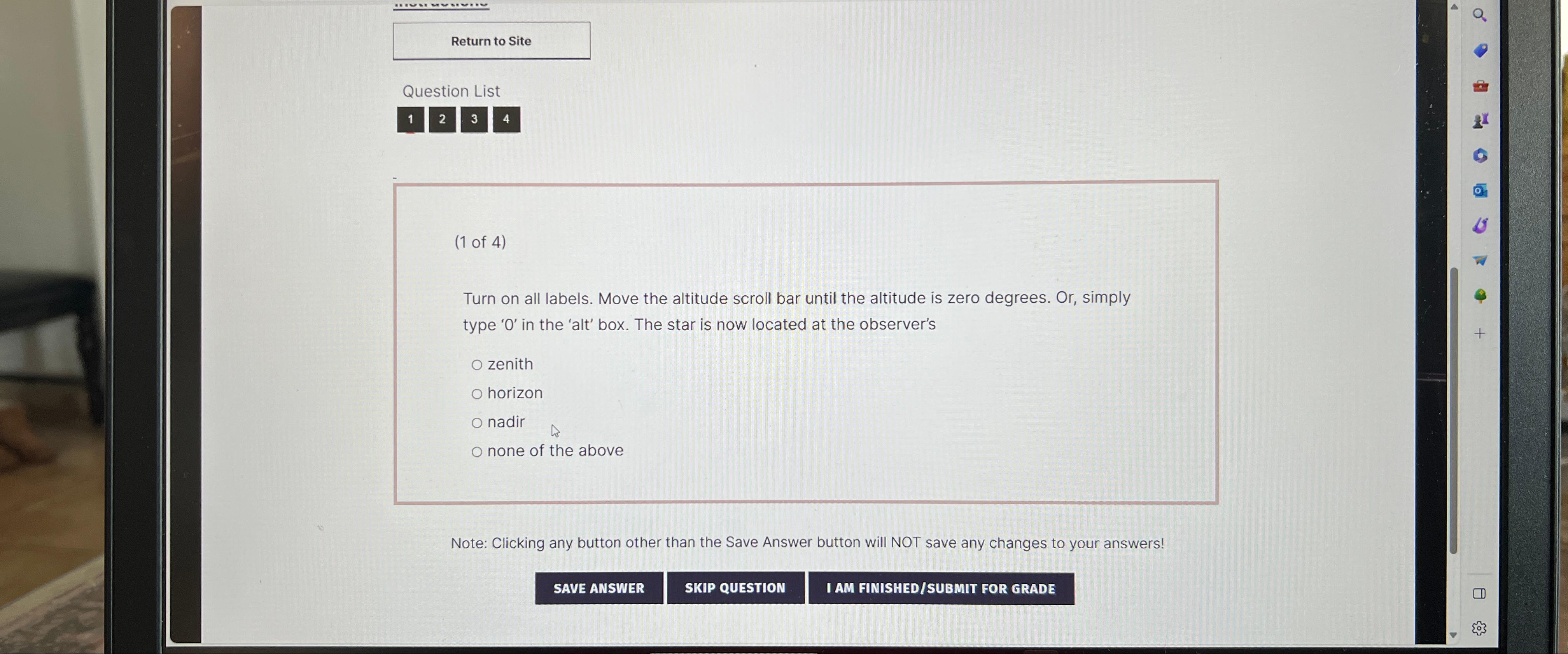 Solved (1 ﻿of 4)Turn on all labels. Move the altitude scroll | Chegg.com