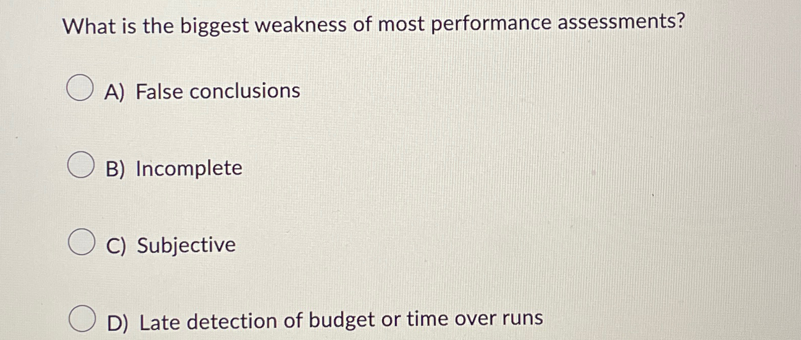 Solved What is the biggest weakness of most performance | Chegg.com
