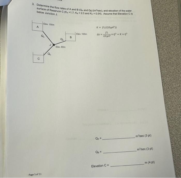 Solved 3. Determine the flow rates of A and B(Q4 and | Chegg.com