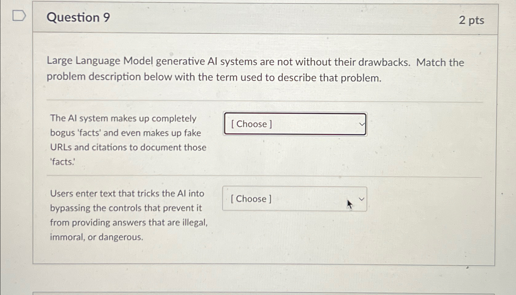 Solved Question 92ptsLarge Language Model generative Al | Chegg.com