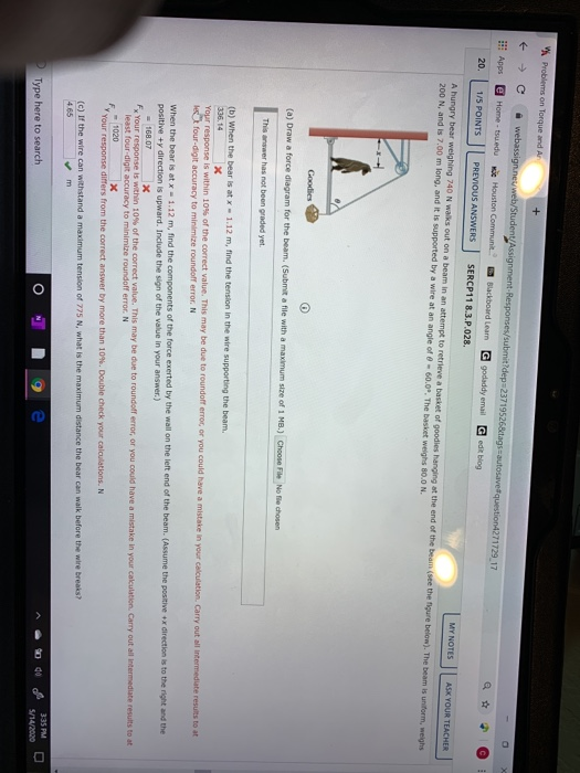 Solved Problems on Torque and A + webassign new | Chegg.com