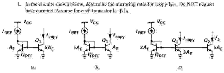 Solved In the circuits shown below, determine the mirroring | Chegg.com