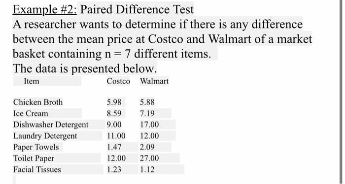 Solved Example #2: Paired Difference Test A researcher wants | Chegg.com