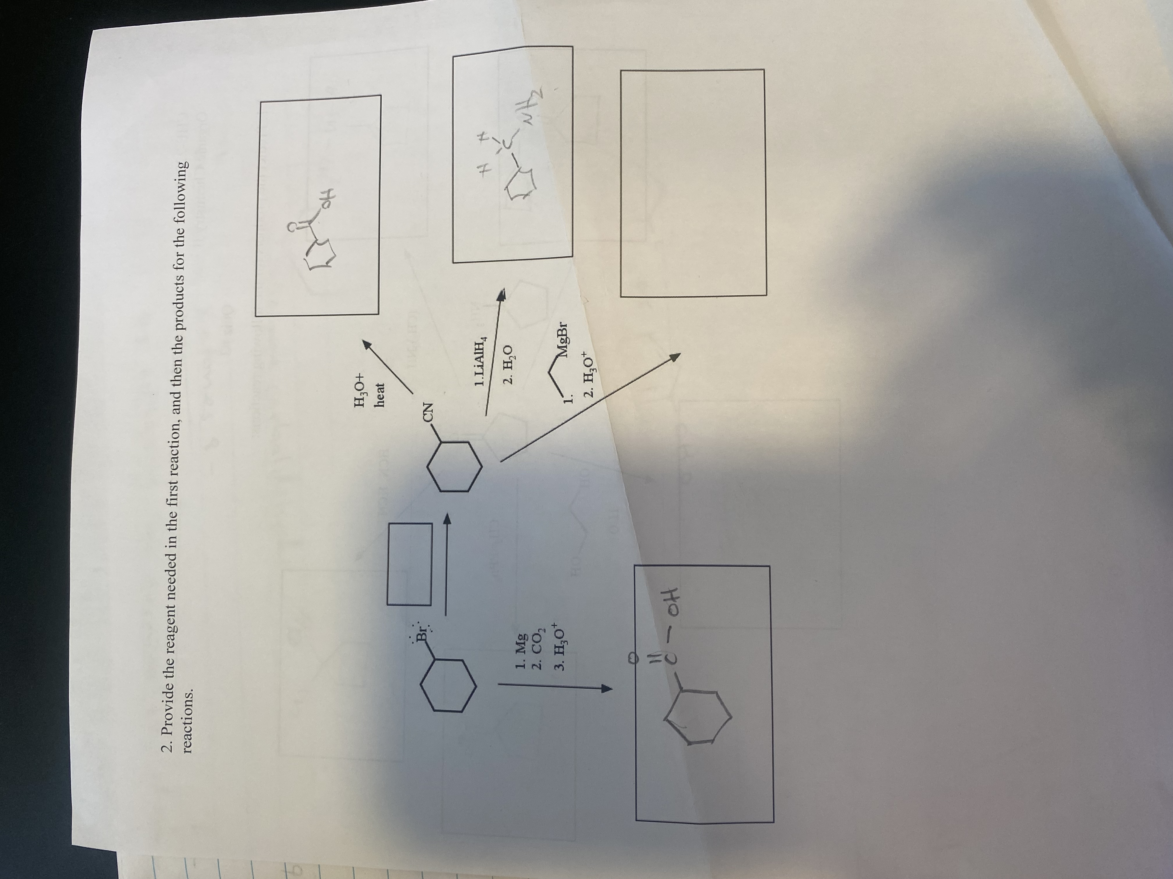 Solved Provide the reagent needed in the first reaction, and | Chegg.com