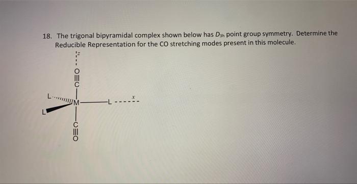 Solved 18. The trigonal bipyramidal complex shown below has | Chegg.com