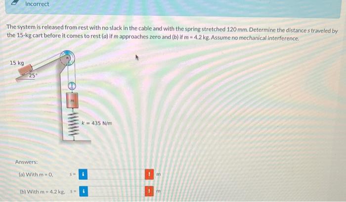 Solved The system is released from rest with no slack in the | Chegg.com