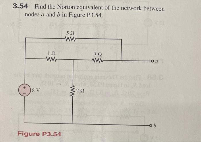 Solved 3.54 Find the Norton equivalent of the network | Chegg.com