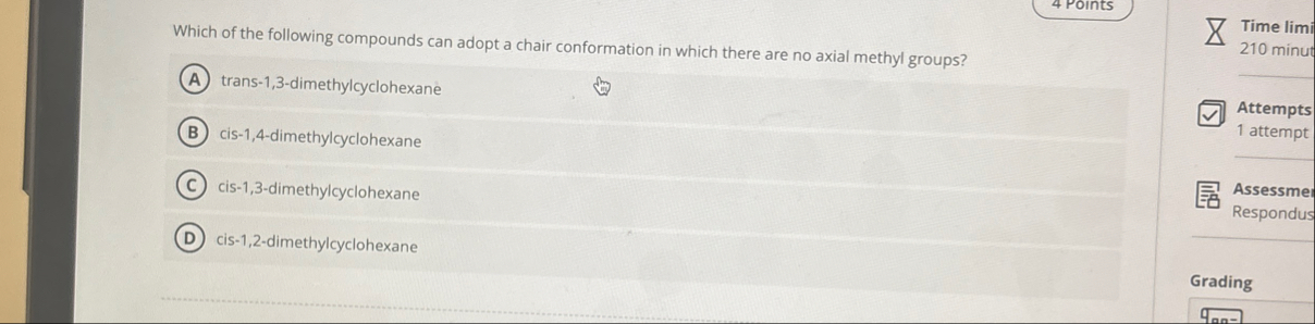 Solved 4 ﻿PointsWhich of the following compounds can adopt a | Chegg.com