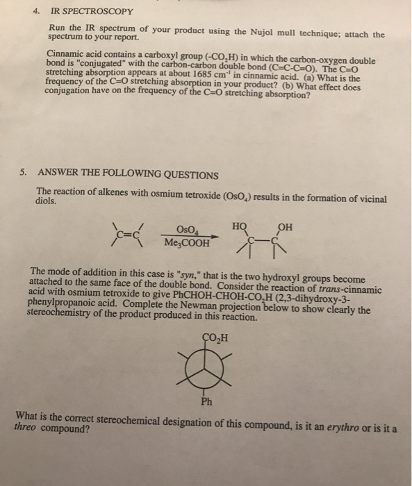 Solved 4. IR SPECTROSCOPY Run the IR spectrum of your | Chegg.com