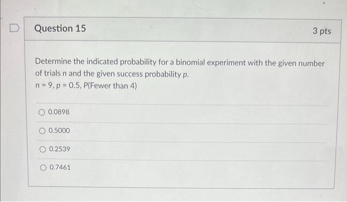 Solved Determine the indicated probability for a binomial | Chegg.com