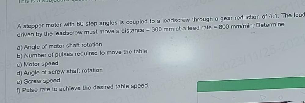 Solved A stepper motor with 60 step angles is coupled to a | Chegg.com