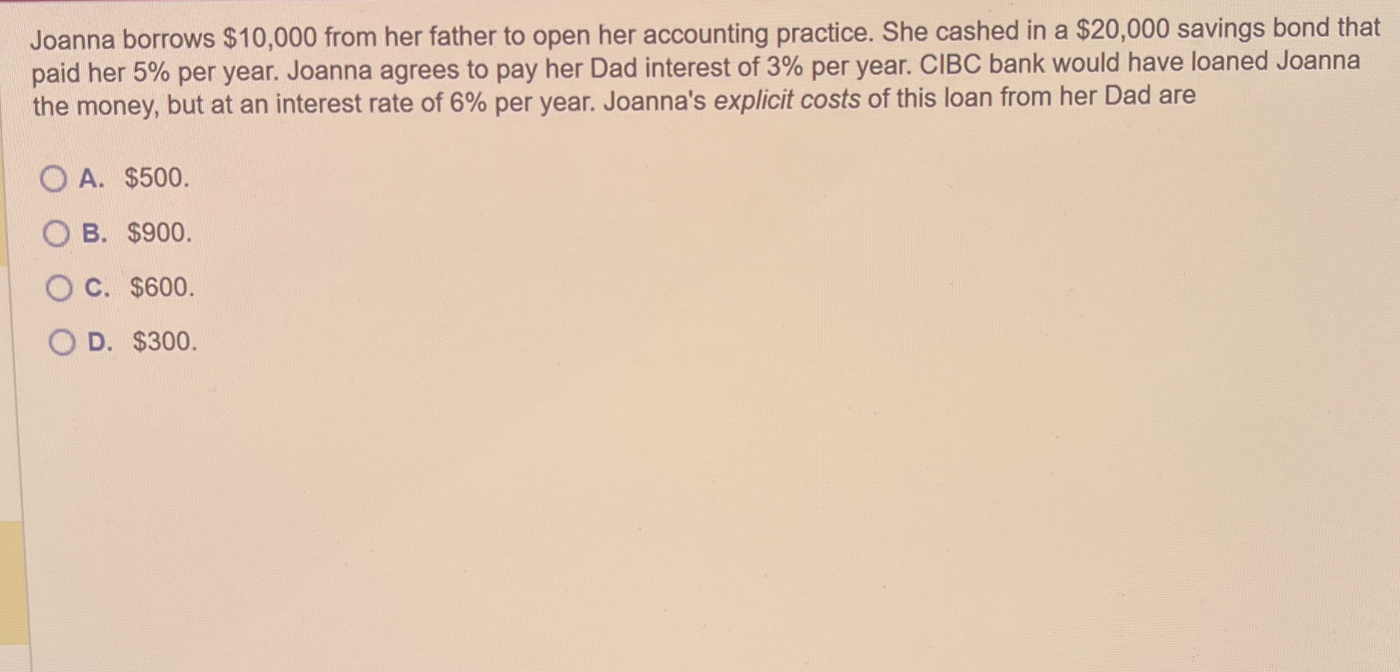 Solved Joanna borrows $10,000 ﻿from her father to open her | Chegg.com