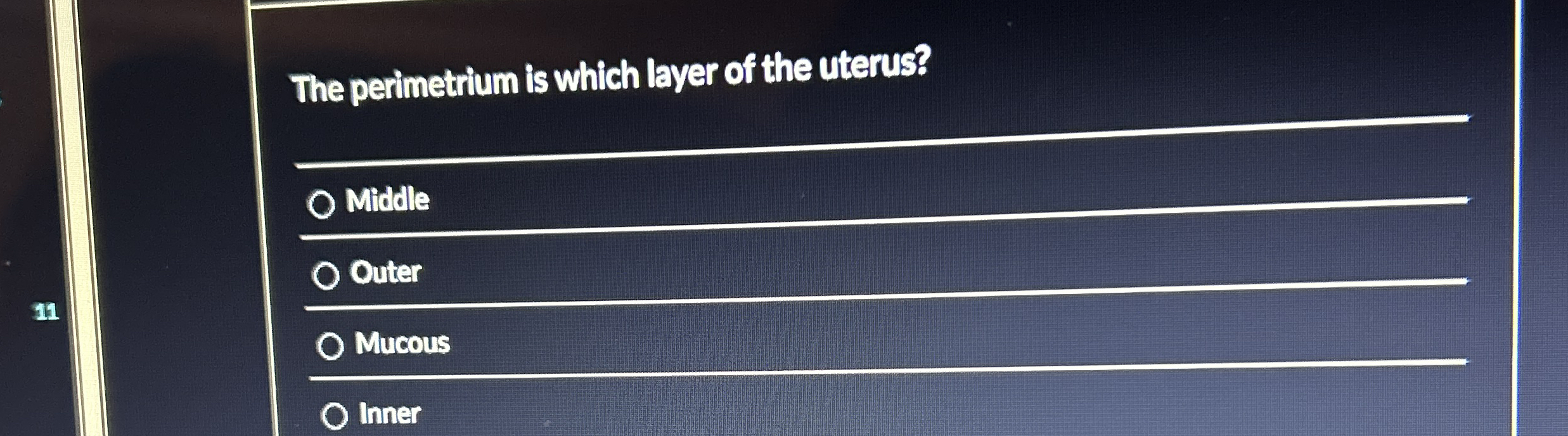 Solved The perimetrium is which layer of the | Chegg.com