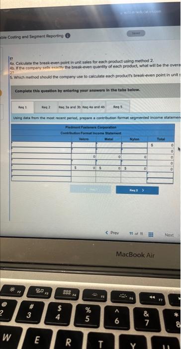 Solved Piedmont Fasteners Corporation makes three different | Chegg.com
