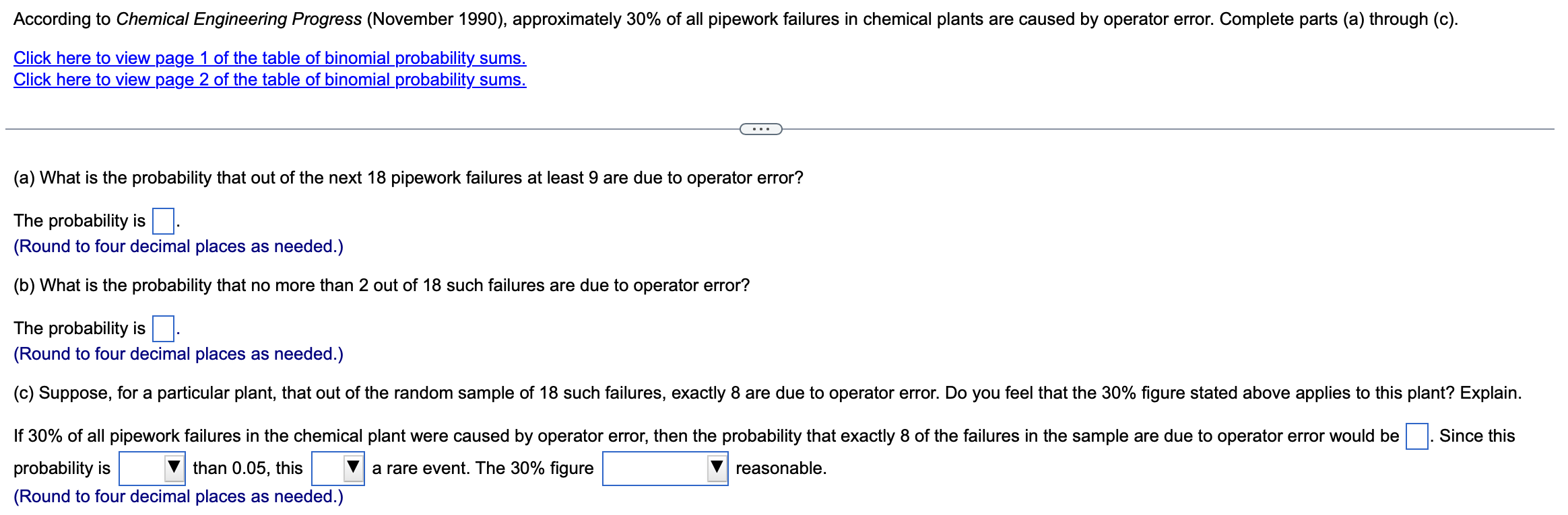 Solved Click here to view page 1 ﻿of the table of binomial | Chegg.com
