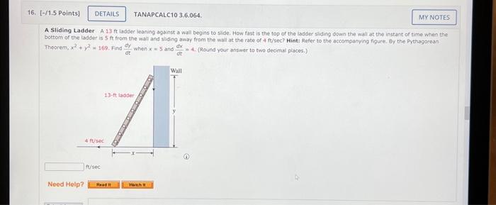 Solved flacesA Sliding Ladder A 13rt ladder leaning agsinst | Chegg.com