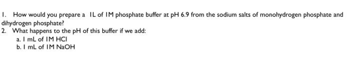 Solved Activity 1: Buffer Preparation Only One Reagent is | Chegg.com