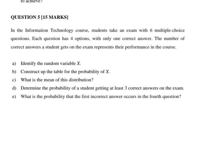 Solved QUESTION MARKS]In the Information Technology course, | Chegg.com