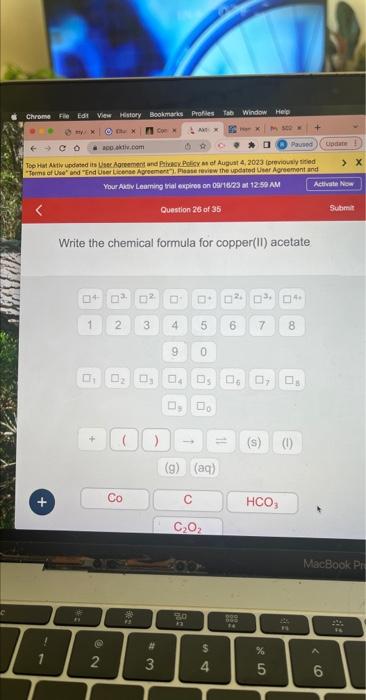 Solved Write the chemical formula for copper(II) acetate | Chegg.com