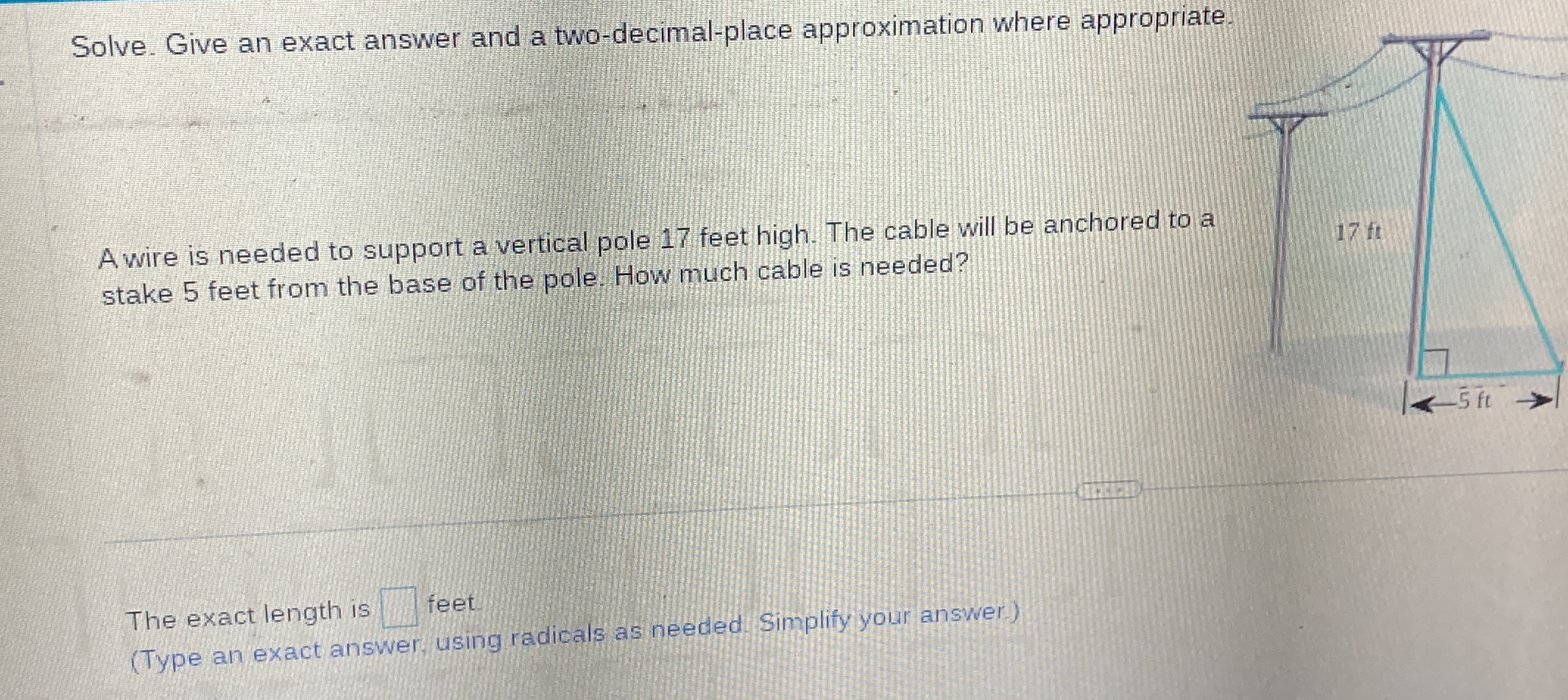 Solved Solve. Give an exact answer and a two-decimal-place | Chegg.com