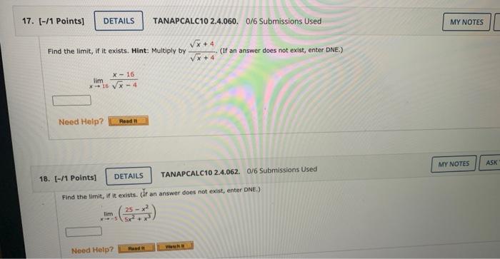 Solved Find the limit, if it exists. Hint: Multiply by | Chegg.com
