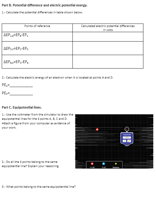 Part B. ﻿Potential difference and electric potential | Chegg.com