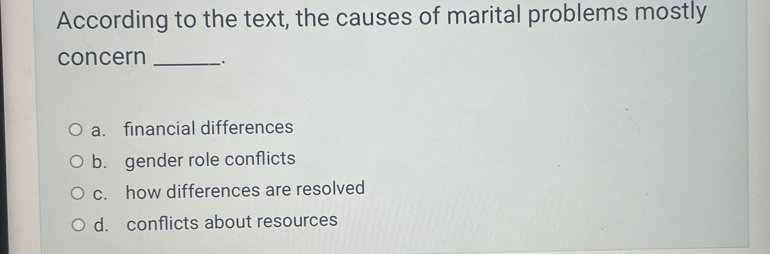 Solved According to the text, the causes of marital problems | Chegg.com