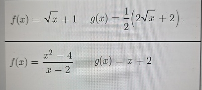 Solved f(x)=x2+1,g(x)=12(2x2+2)f(x)=x2-4x-2,g(x)=x+2the | Chegg.com