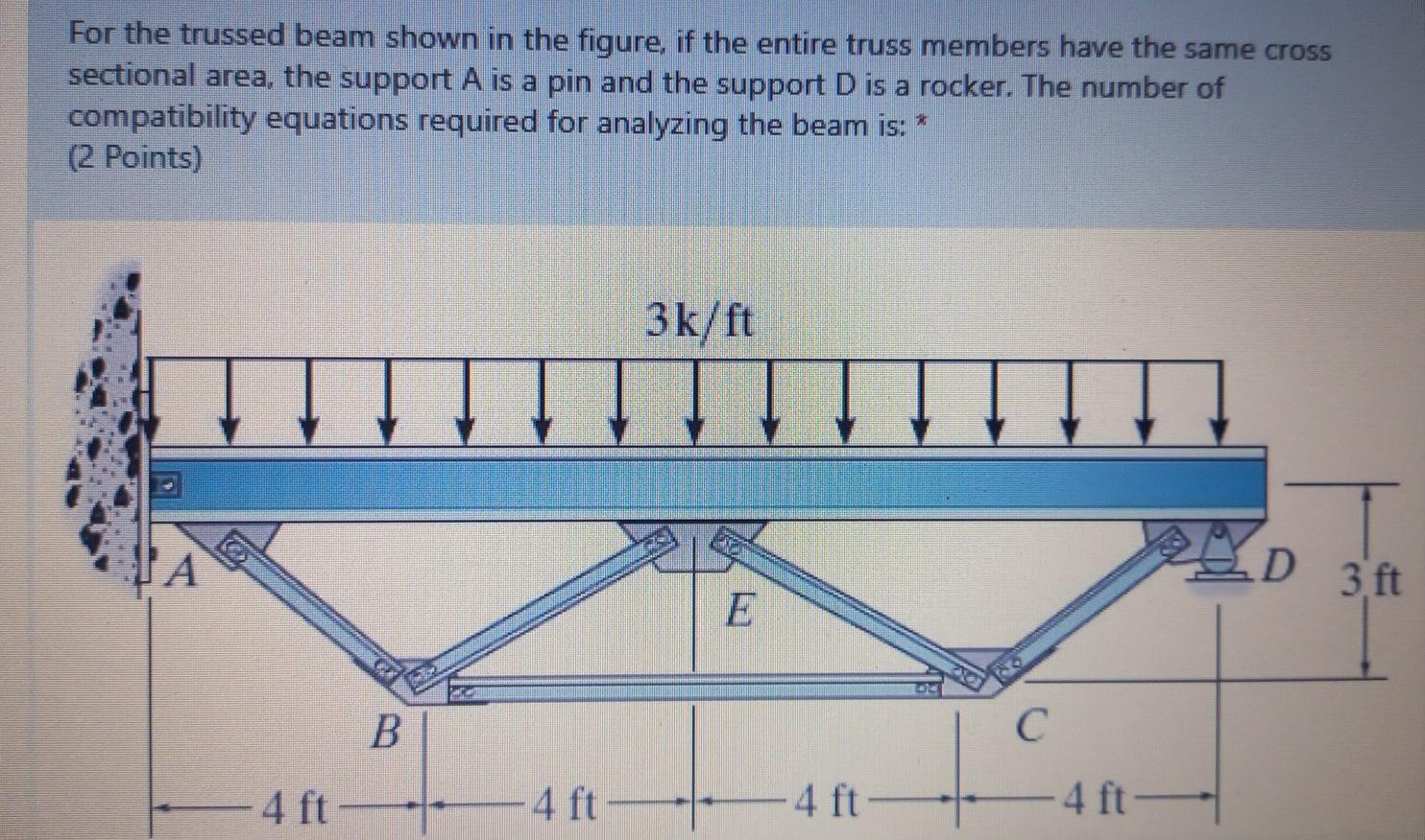 Solved For the trussed beam shown in the figure, if the | Chegg.com