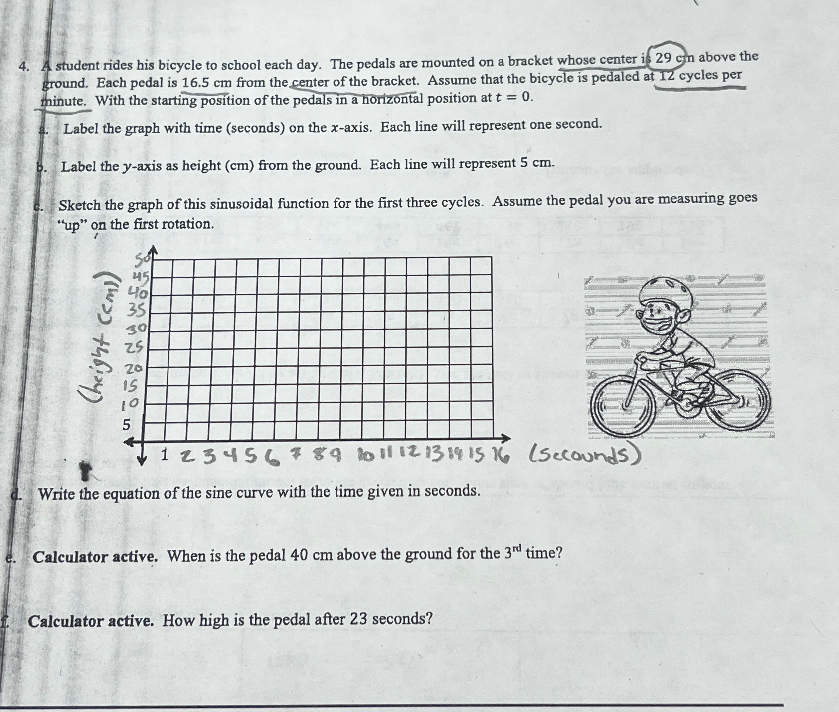 Solved A student rides his bicycle to school each day. The | Chegg.com