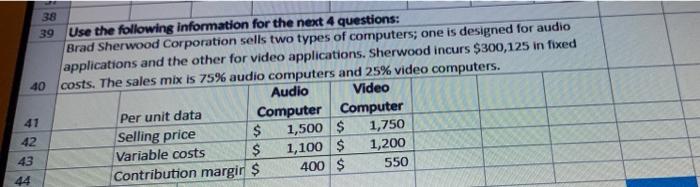 Solved RTS SERI 46 a5: The weighted average contribution | Chegg.com