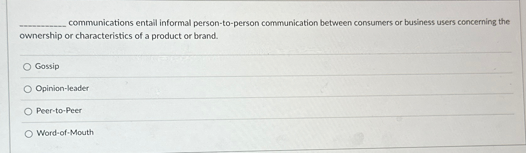 Solved communications entail informal person-to-person | Chegg.com