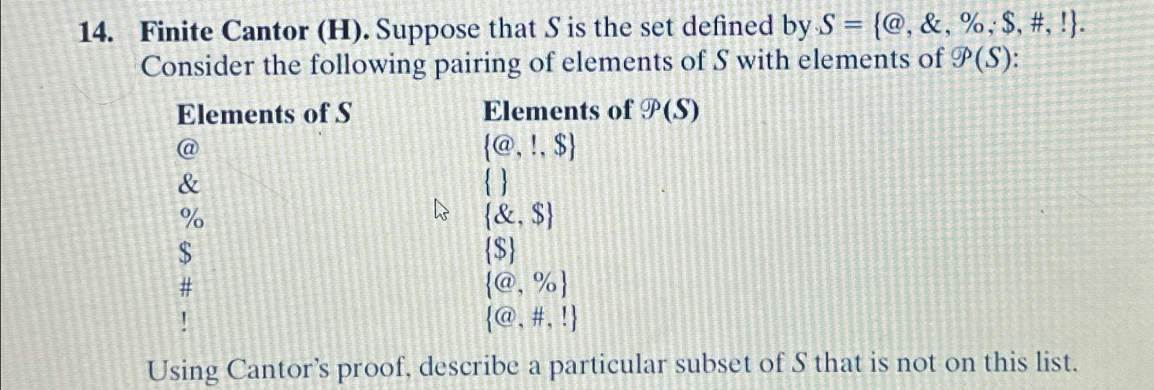 Solved Finite Cantor (H). ﻿Suppose that S ﻿is the set | Chegg.com