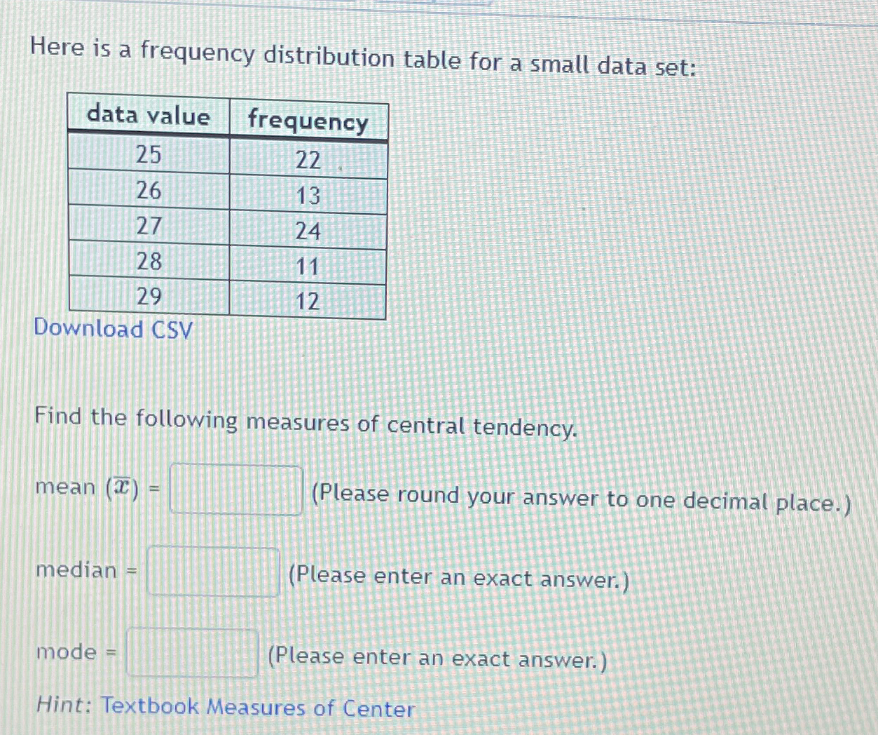 Solved Here is a frequency distribution table for a small | Chegg.com