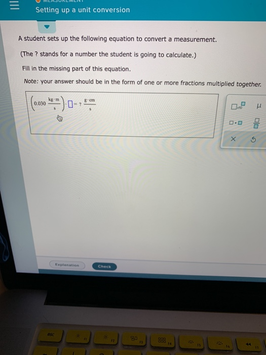 Solved Setting up a unit conversion A student sets up the | Chegg.com