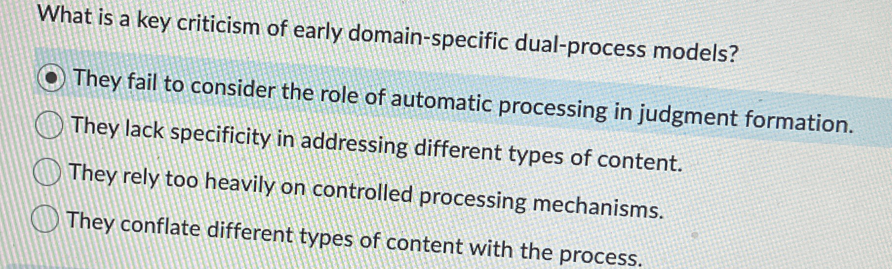 Solved What is a key criticism of early domain-specific | Chegg.com