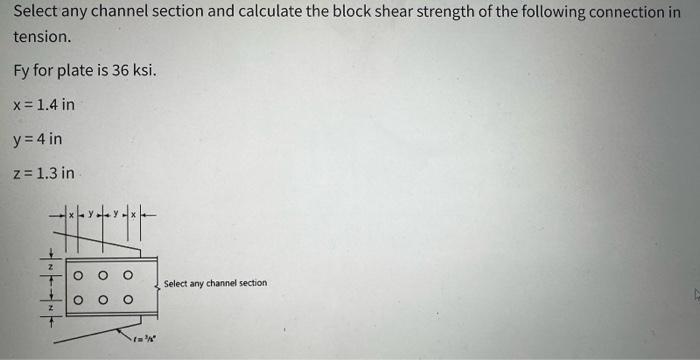 Solved Select any channel section and calculate the block | Chegg.com