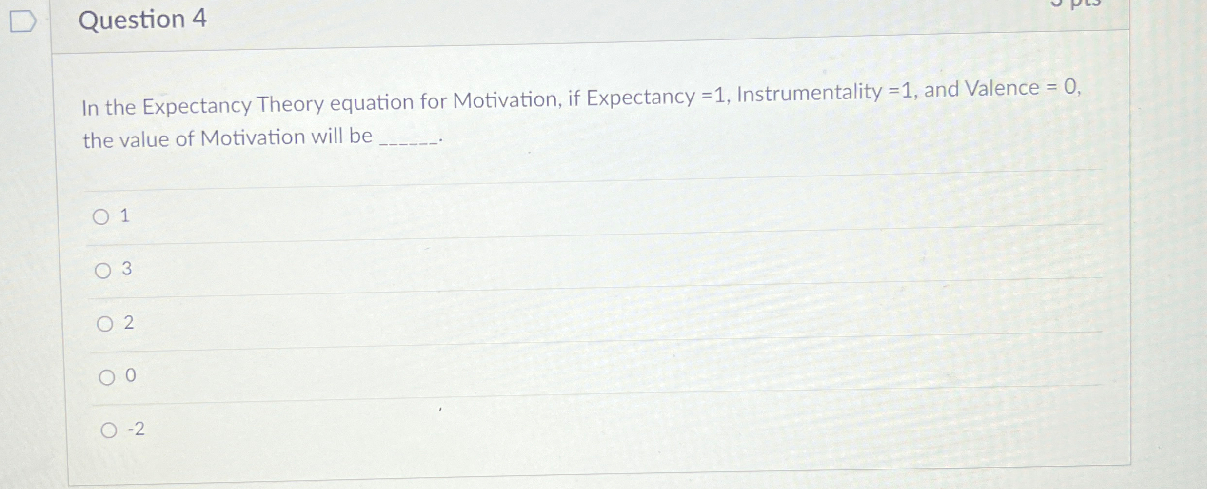 Solved Question 4In the Expectancy Theory equation for | Chegg.com