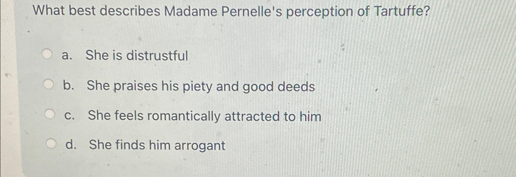 Solved What best describes Madame Pernelle's perception of | Chegg.com