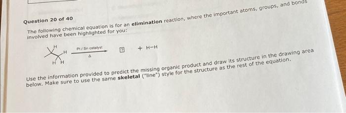Solved The following chemical equation is for an elimination | Chegg.com
