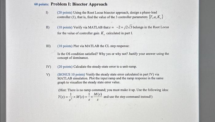 60 points: Problem I: Bisector Approach 1) (20 | Chegg.com
