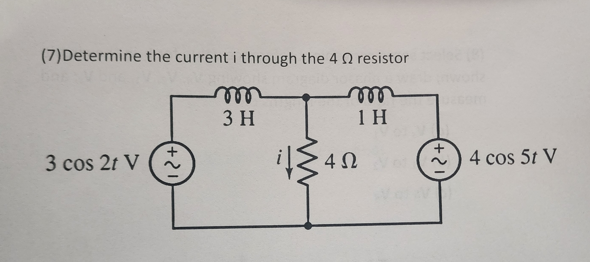 Solved (7)Determine the current i through the 4Ω ﻿resistor | Chegg.com
