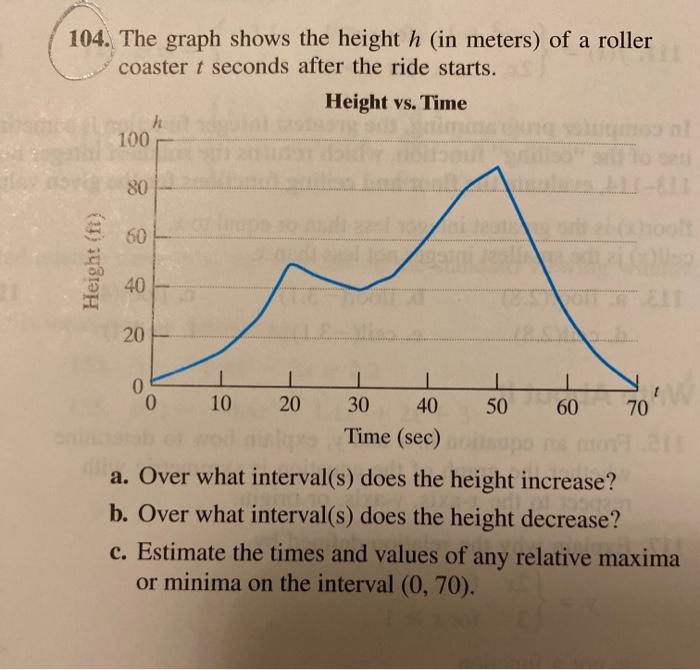 Solved 104. The graph shows the height h (in meters) of a | Chegg.com