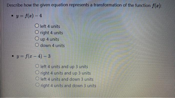 Solved Describe how the given equation represents a | Chegg.com