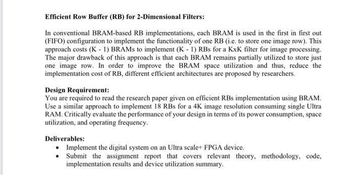 Solved Efficient Row Buffer (RB) for 2-Dimensional Filters: | Chegg.com