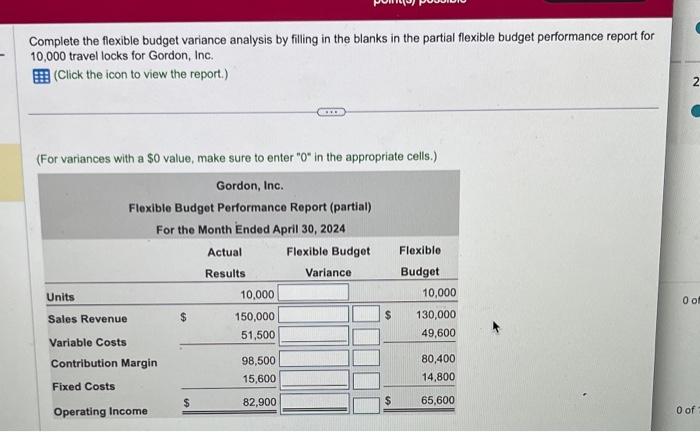 Solved Complete the flexible budget variance analysis by | Chegg.com