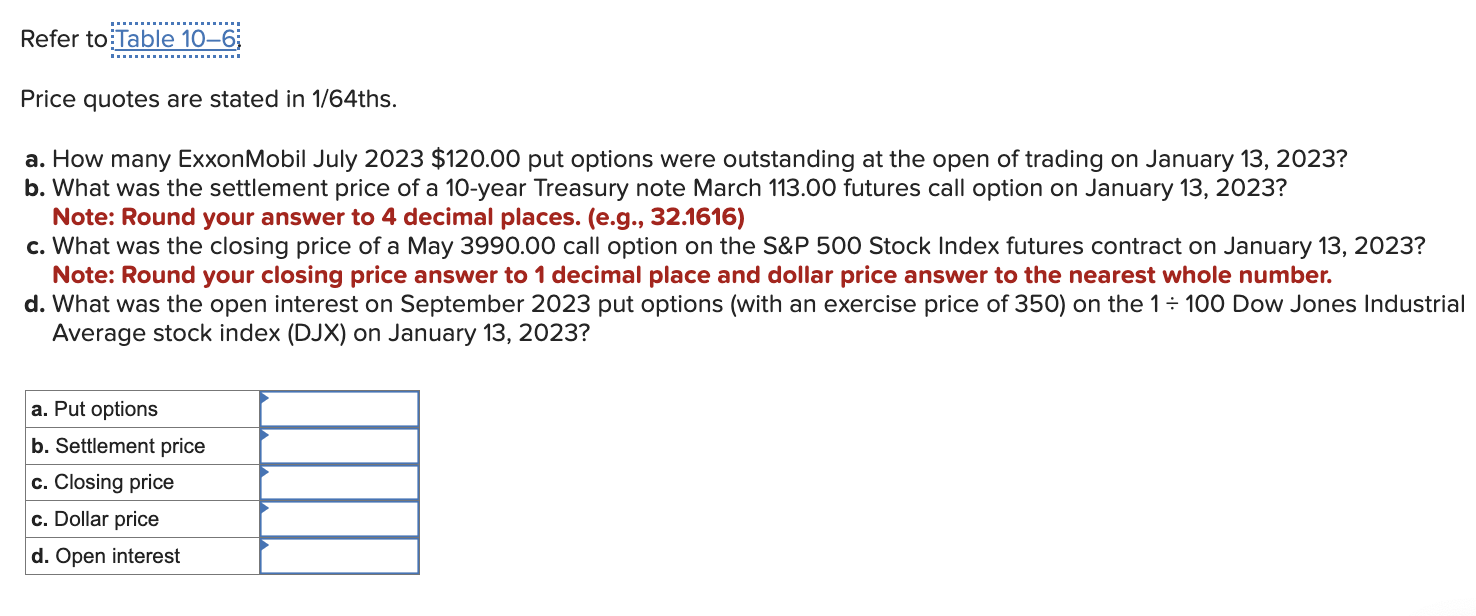 Solved Price quotes are stated in \( 1 / 64 \) ﻿ths.a. ﻿How | Chegg.com