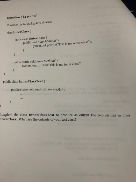 Solved Question 3 4 Points Consider The Following Java 