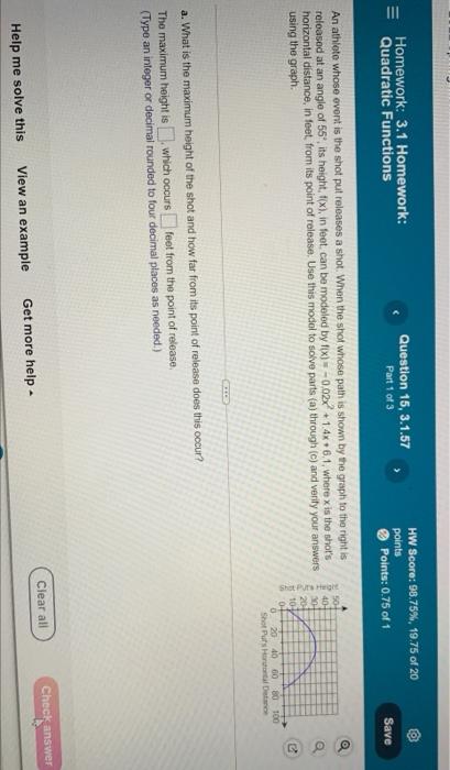 Solved Homework: 3.1 Homework: Quadratic Functions Question | Chegg.com