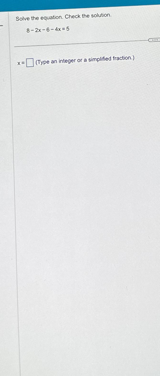 Solved Solve the equation. Check the | Chegg.com